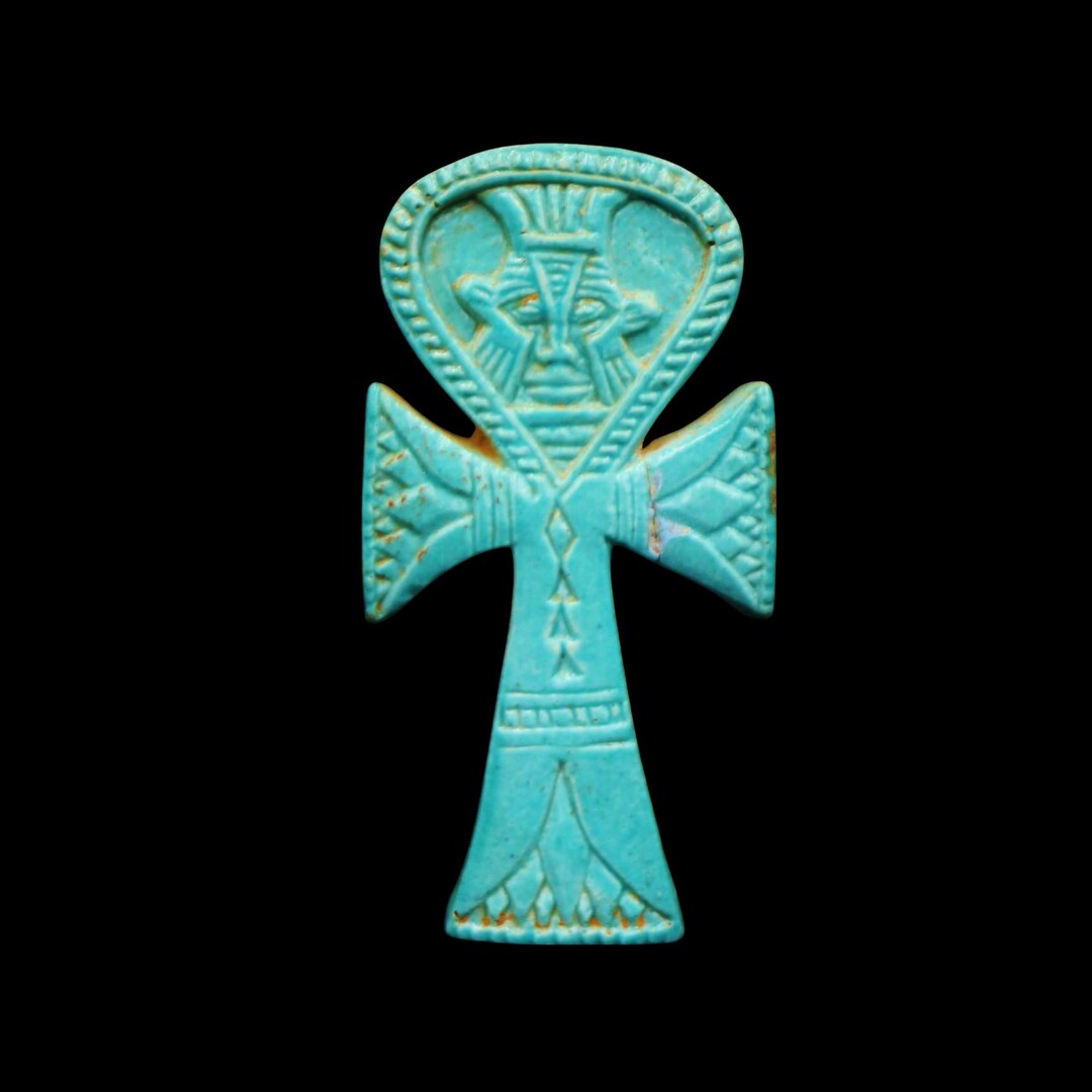 Rare Antique Stone Amulet Cross ANKH Figurine of Ancient Egyptian "key ...