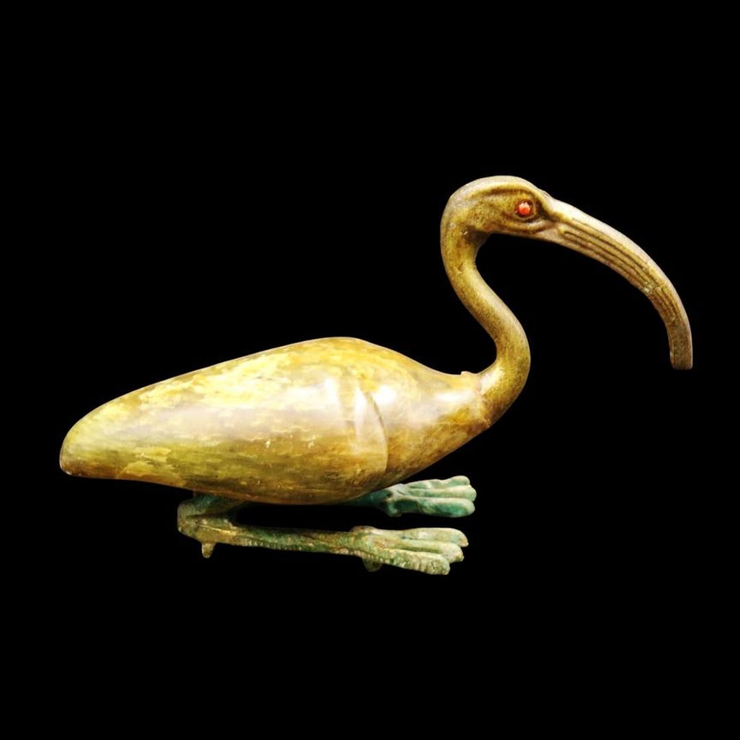 Rare Antique Egyptian REAL STONE Statue of Sacred Ibis...thoth the God ...