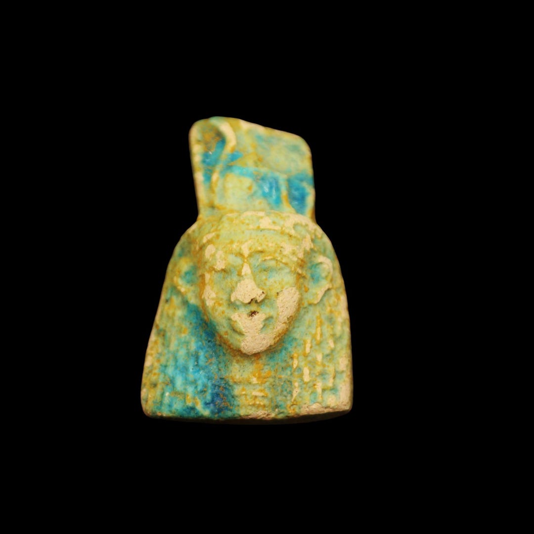 Rare Antique Faience/stone Amulet Figurine of Ancient Egyptian...small ...