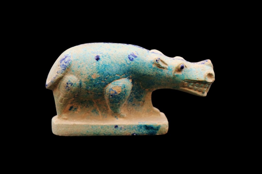 Rare Antique Faience Statue Hippopotamus hippo of Ancient - Etsy