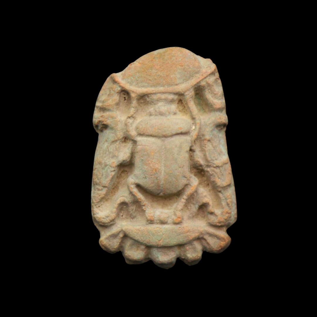 Rare Large Antique Egyptian Black Stone Scarab Beetle "kheper" Amulet ...