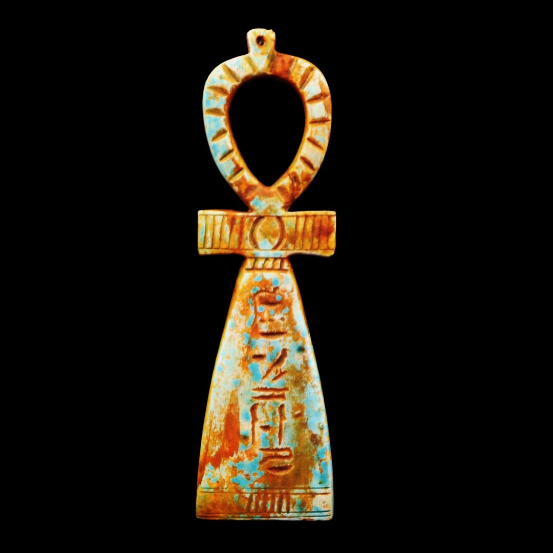 X-LARGE Antique Stone/faience Amulet Cross ANKH Key of Life of Ancient ...