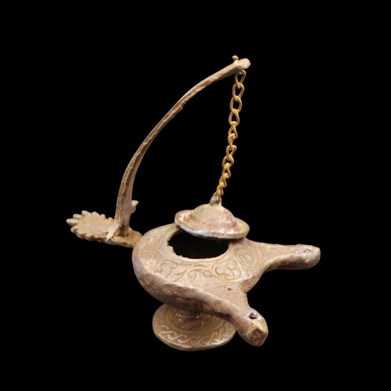 VERY UNIQUE Solid Bronze Antique Roman Ancient Egyptian Double-wicked ...