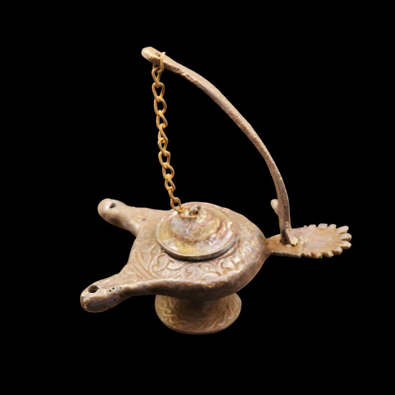 VERY UNIQUE Solid Bronze Antique Roman Ancient Egyptian Double-wicked ...