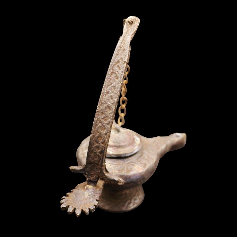 VERY UNIQUE Solid Bronze Antique Roman Ancient Egyptian Double-wicked ...
