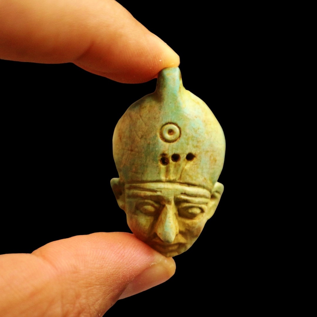 Small Rare Near Eastern Antique Stone Pendant Head Mask Amulet Figurine ...