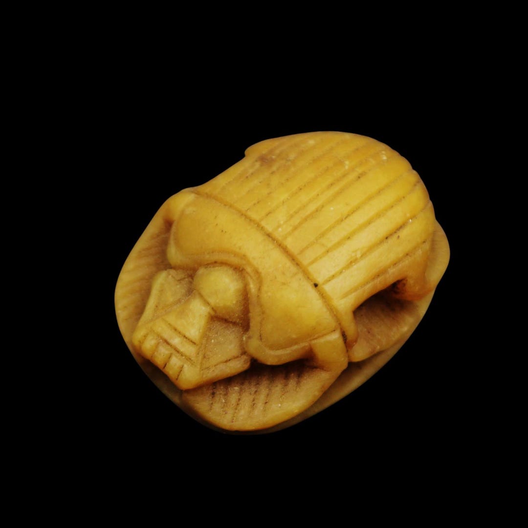Rare Antique Egyptian Stone Scarab Beetle "kheper" Amulet Figure ...