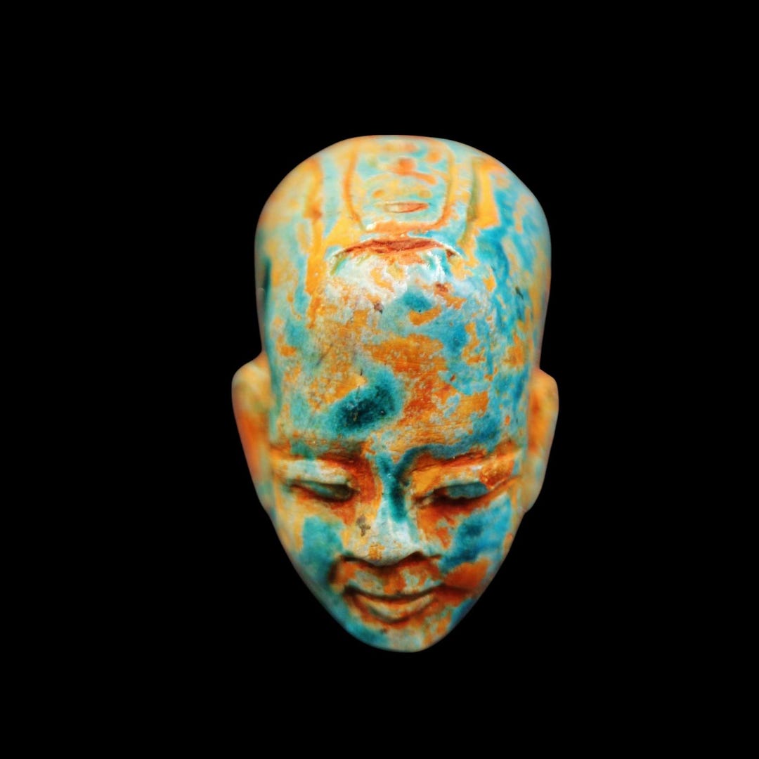 Unique Authentic Antique Egyptian King Pharaoh Bust Stone/faience Mask ...