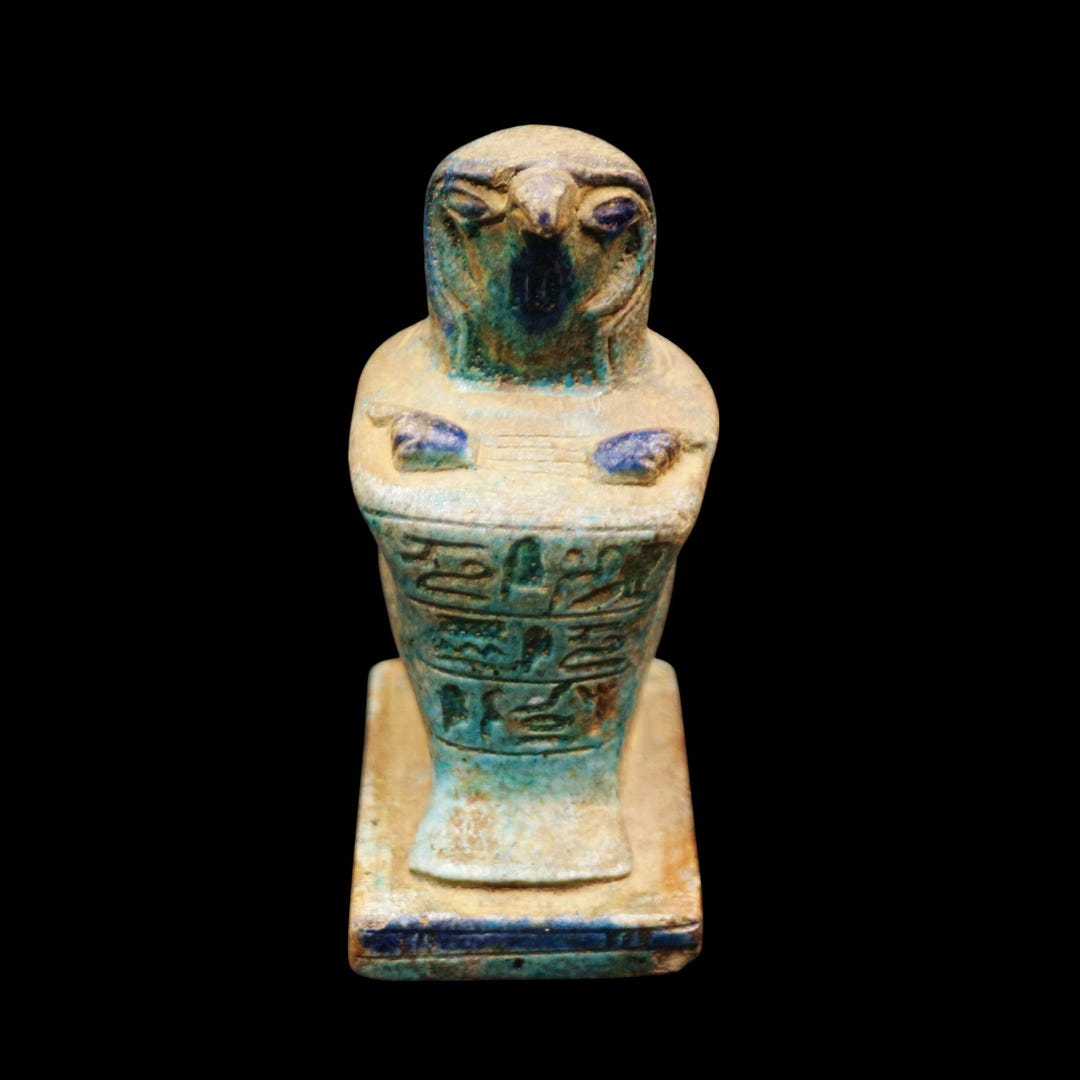 Large Rare Antique Egyptian STONE Falcon Horus Mask Figure god of ...