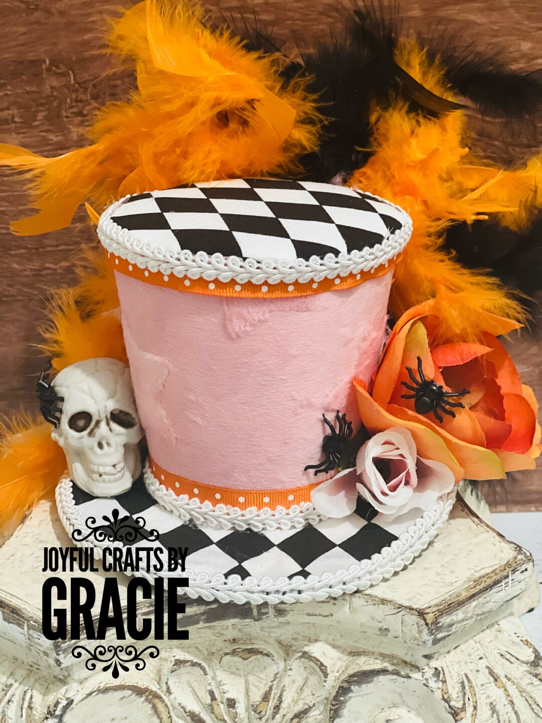 Halloween Wreath Attachment, Halloween Top Hat, Velvet Mini Top Hat ...