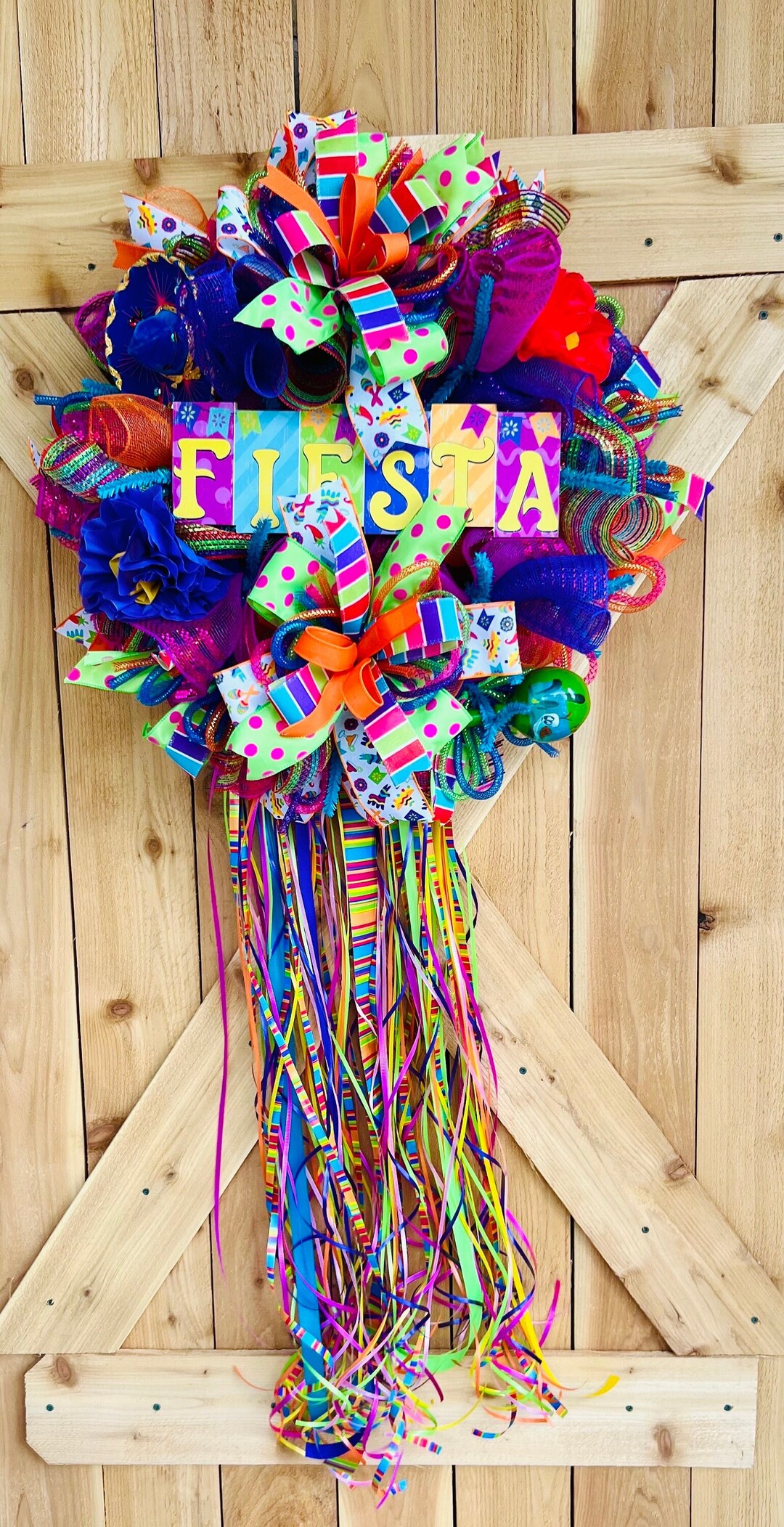 Fiesta Wreath,front Door Fiesta Wreath,fiesta, Colorful Fiesta Wreath ...
