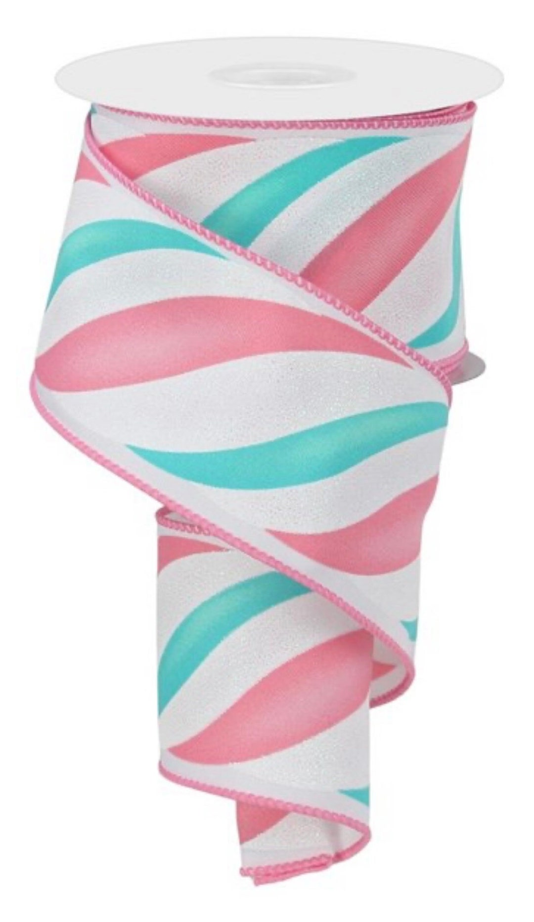 2.5in Swirl Candy Stripe Ribbon, Candy Stripe Ribbon,ice Blue Mint ...