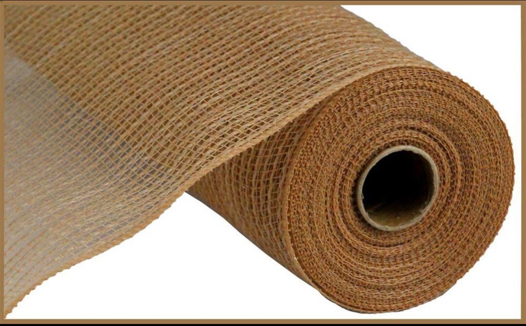 10” Burlap Poly Jute Mesh Natural, Natural Jute Mesh, Jute Mesh, Wreath ...