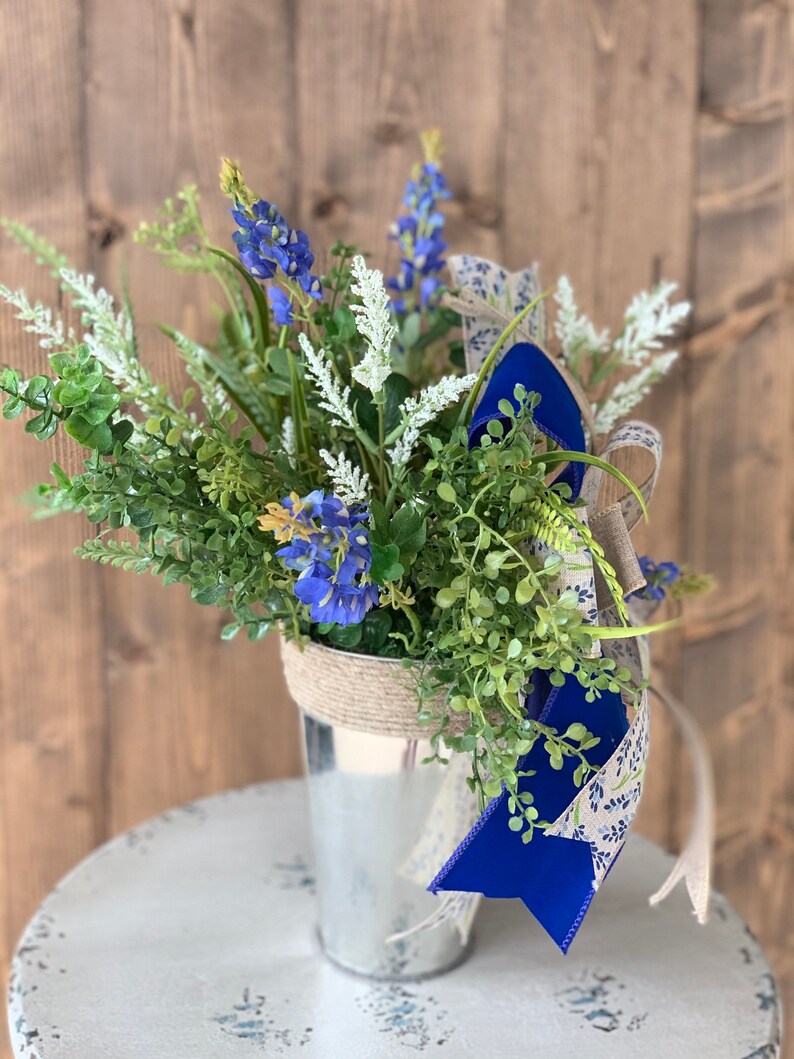 Bluebonnet centerpiece bluebonnet table décor rustic | Etsy