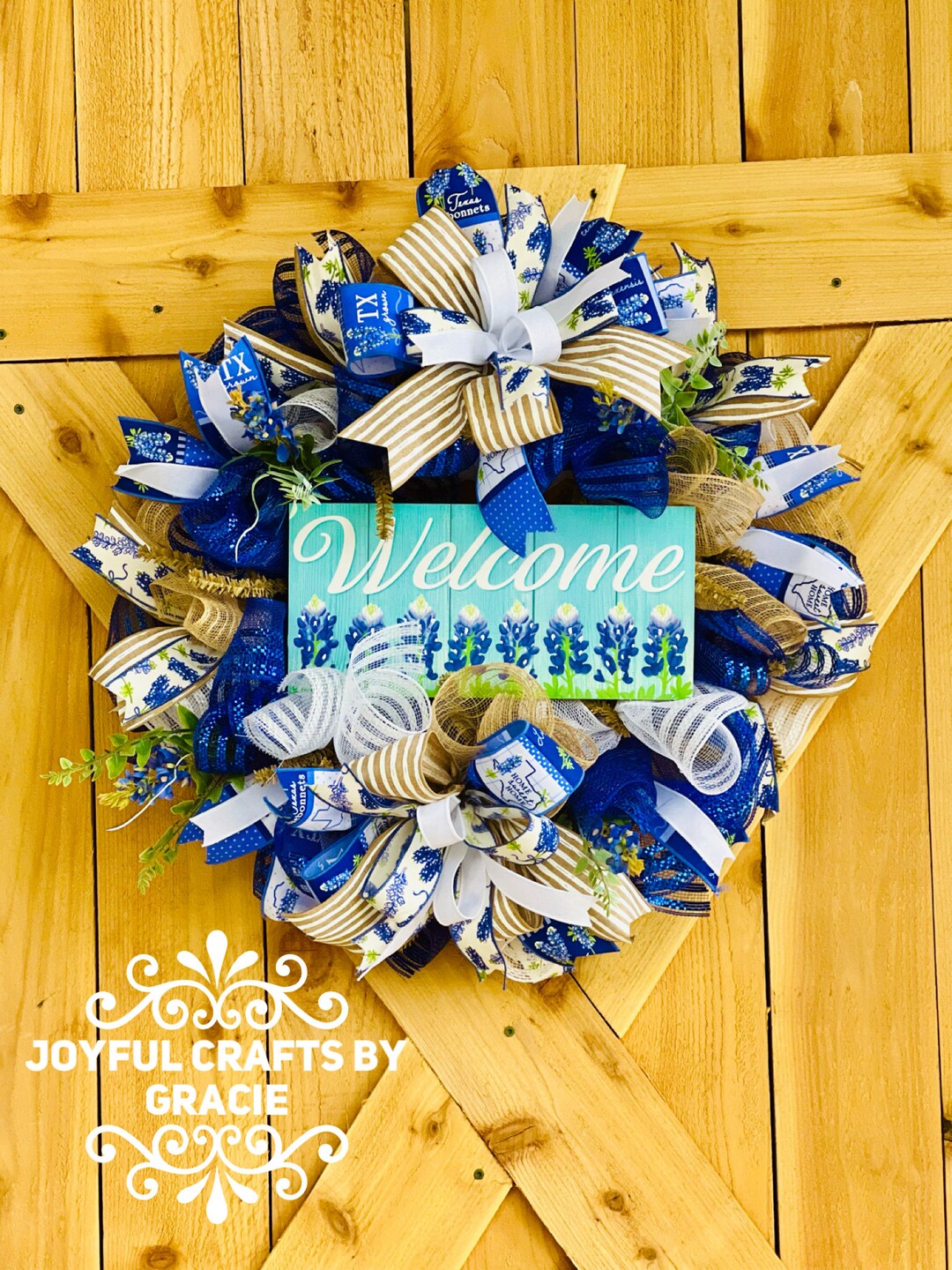 Blue Bonnet Wreath, Spring Wreath, Summer Wreath, Year Round Wreath ...