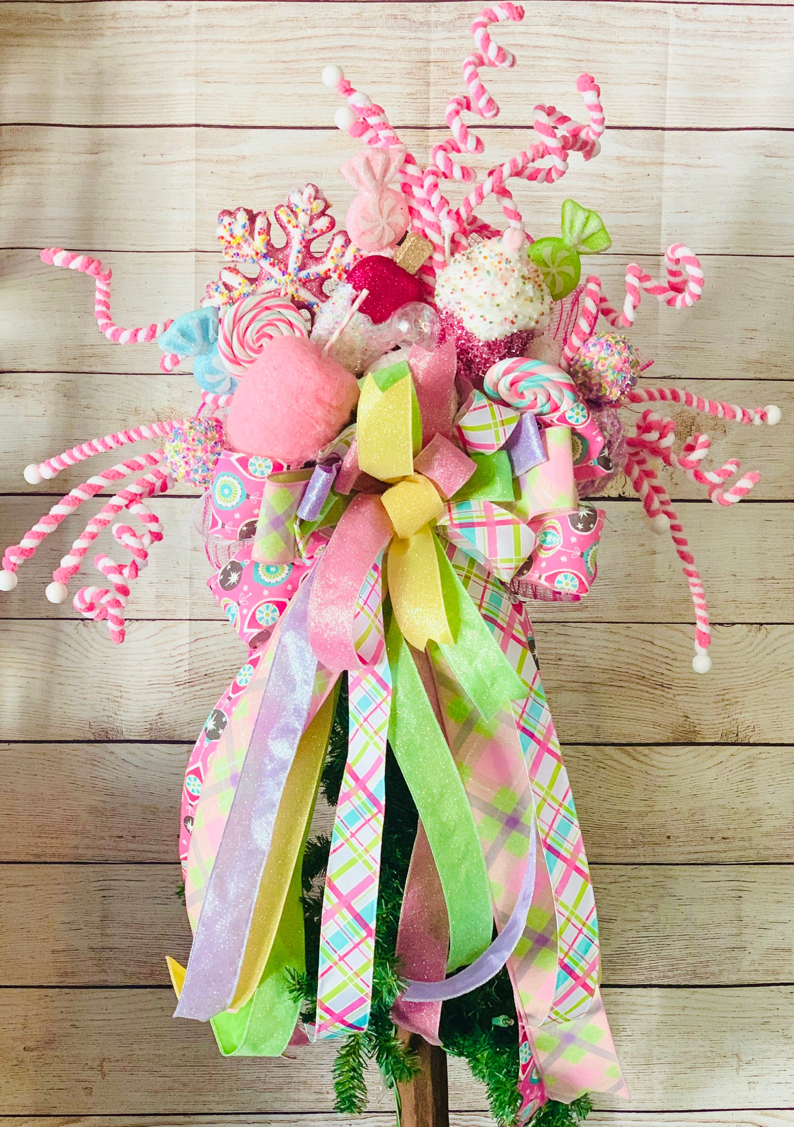 Candy Christmas Topperchristmas Tree Toppersweets Tree - Etsy