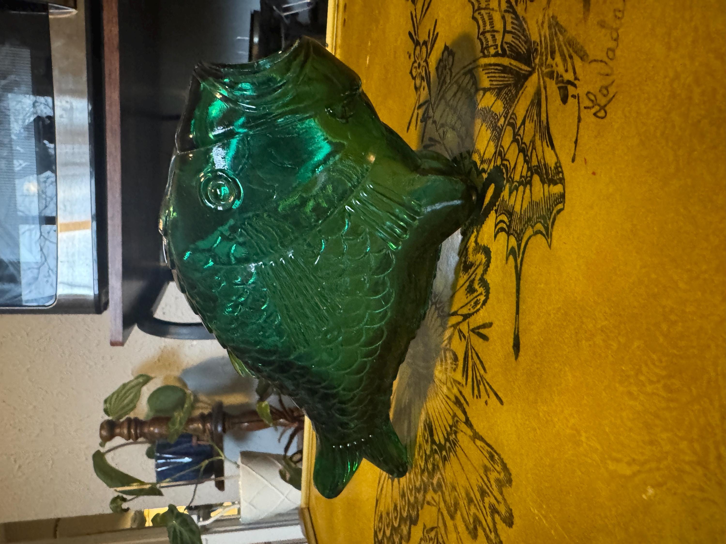 Vintage Green Glass Fish Decanter/vase – Mid-century Coastal Decor - Etsy