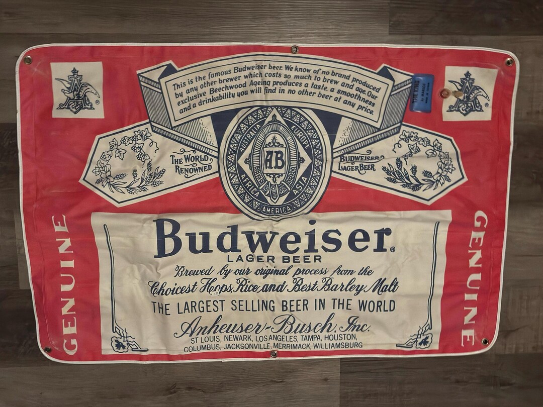 Vintage Budweiser Beer Advertising Banner & Inflatable Float Raft ...