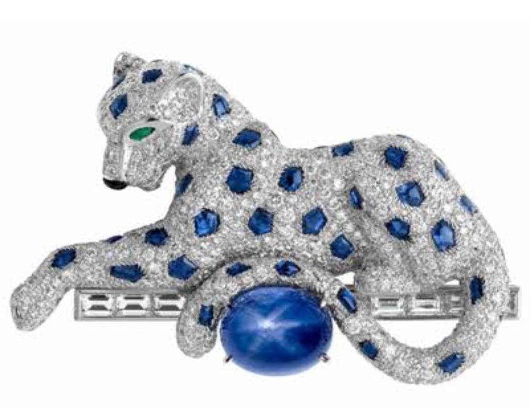 Antique Panther Brooch American Diamond Brooch 925 Sterling Silver ...