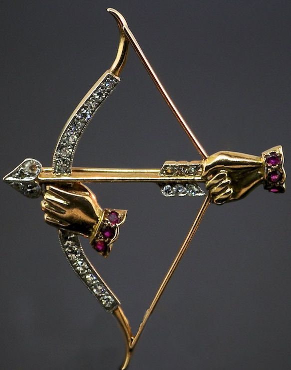 Antique Victorian Royal Ruby Brooch & Diamond 925 Sterling Silver ...