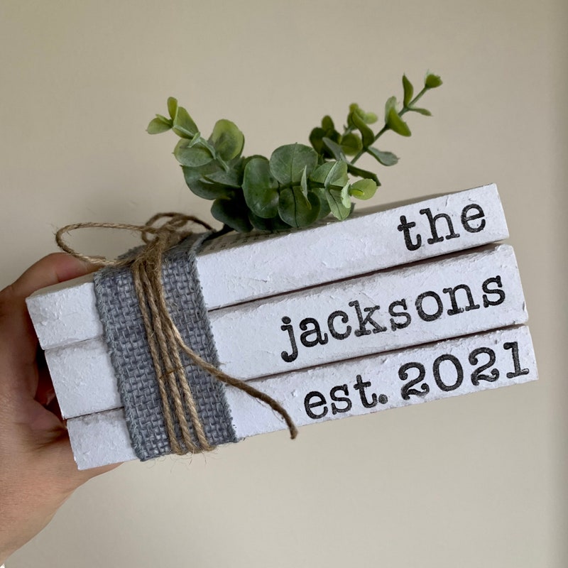 Stamped Book Stack - Etsy