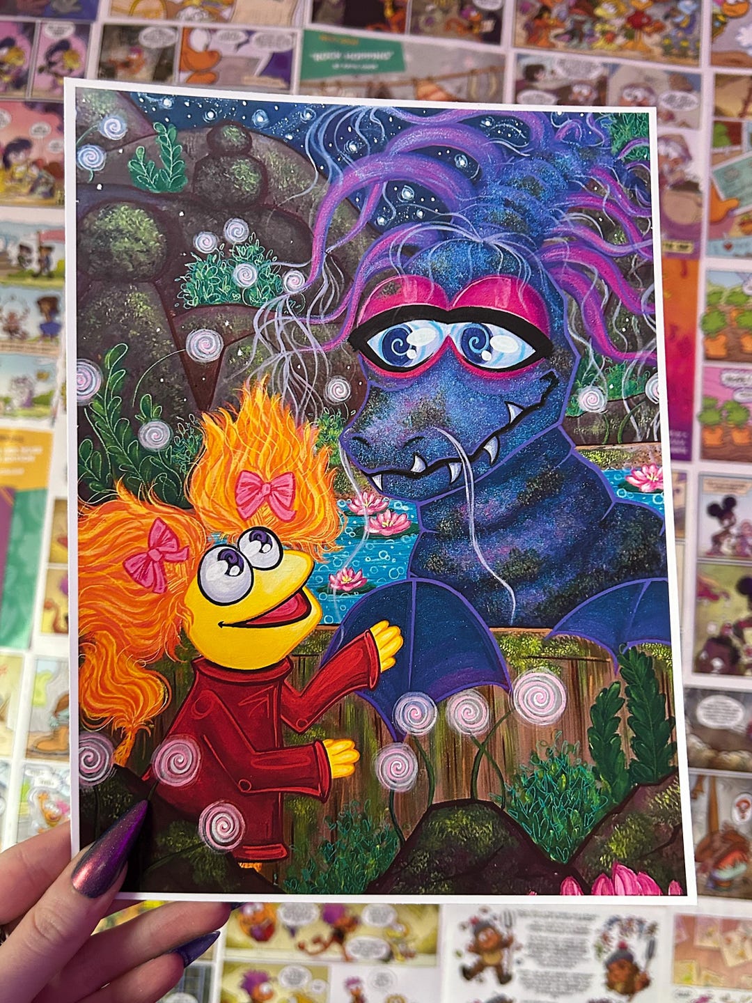 Red & the Lily Creature Fraggle Rock Print. - Etsy