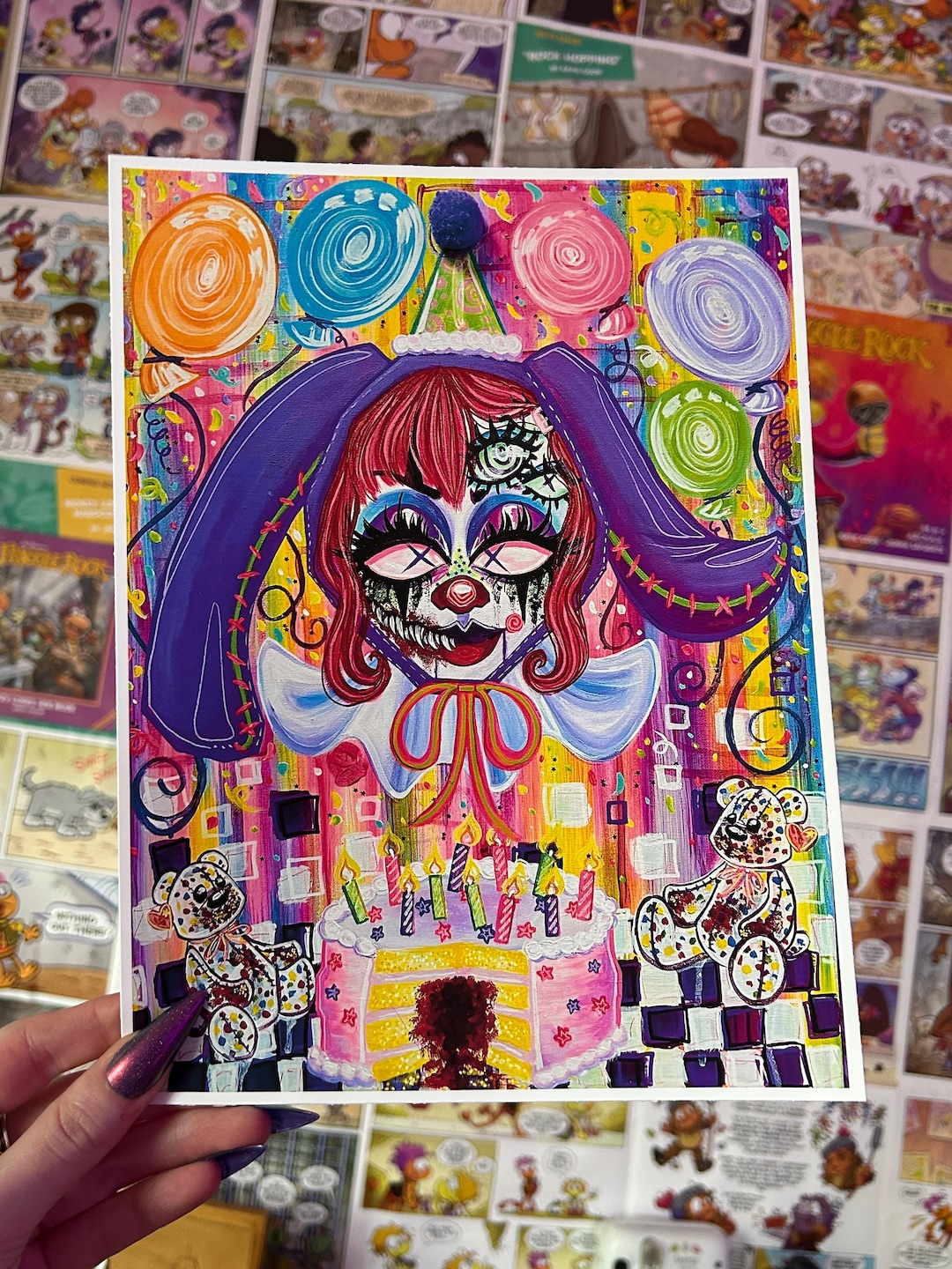 Birthday Clown Print. - Etsy