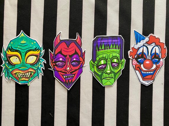 Monster Mask Sticker Pack. - Etsy