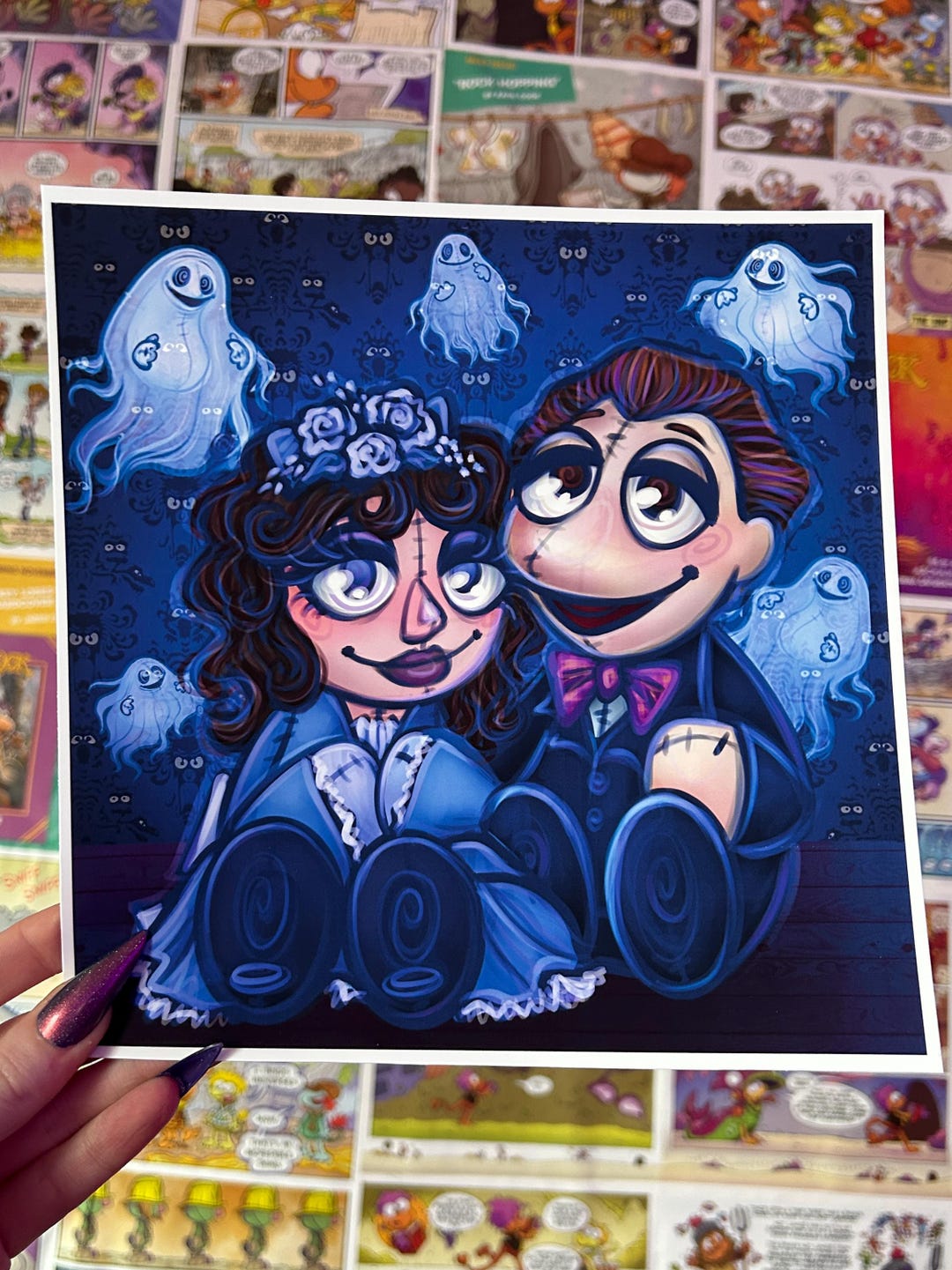 Wayne & Wanda Muppets Haunted Mansion Print. - Etsy