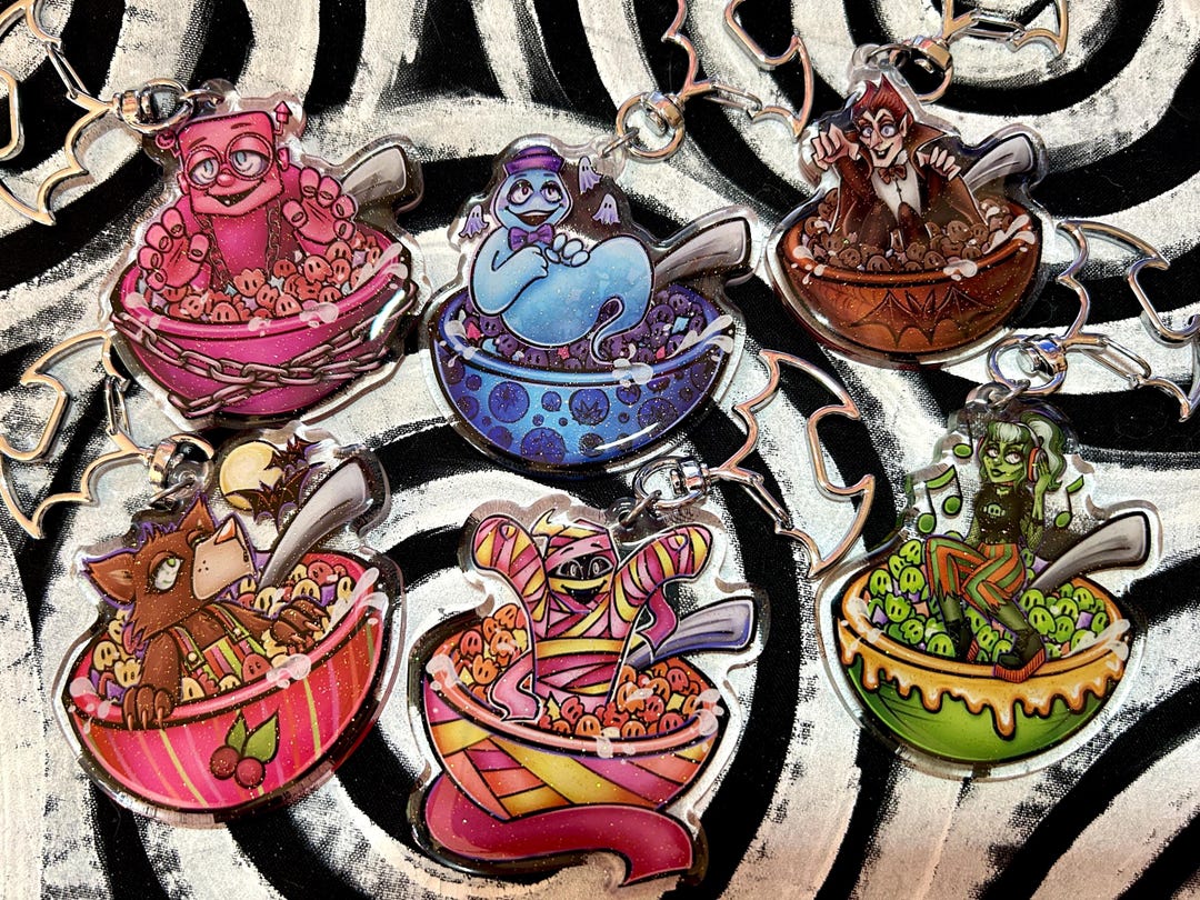 Monster Cereal Keychains / Acrylic Charms. - Etsy