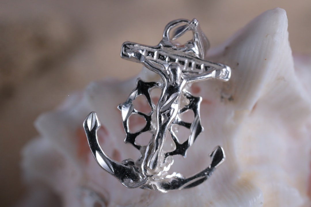 Mariner's Cross Pendant 3/4" Tall + 1/4" Bail .925 Sterling Silver ...