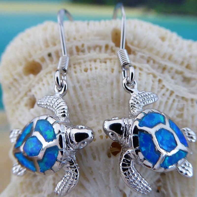 Blue Opal Sea Turtle - Etsy