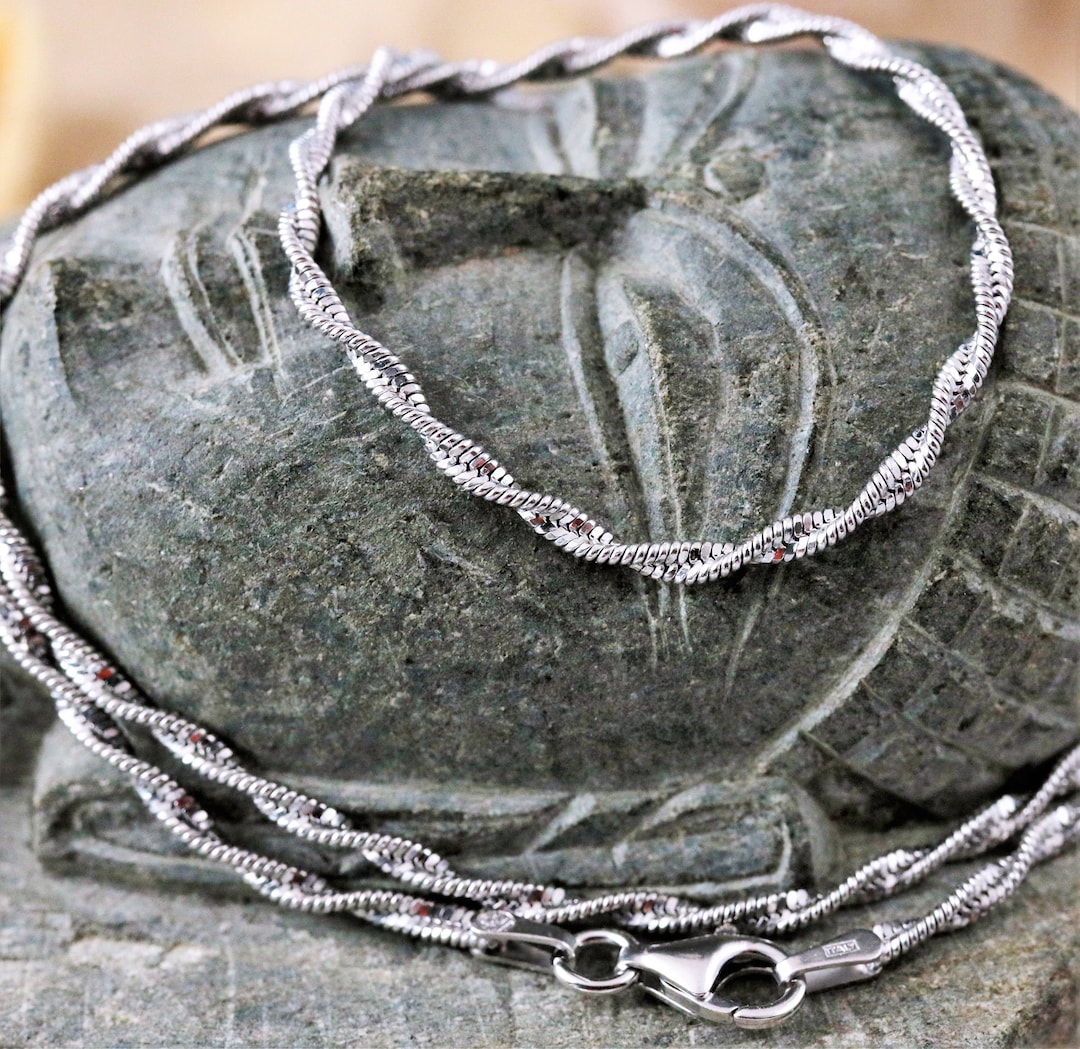 Silver Twist Chain, Italian Made 2 Mm, Rhodium Plated .925 Sterling ...
