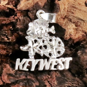 Sterling Key West Sea Life Charm. 3/4" + 1/4" Bail .925 Diamond Cut ...