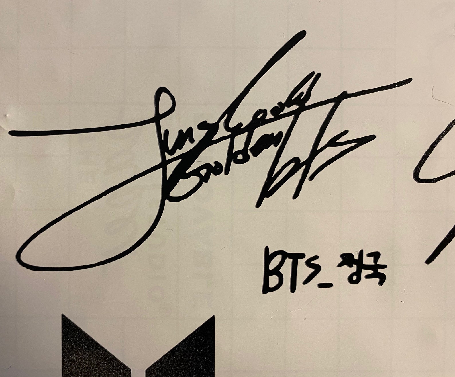 BTS Member Autograph Signature Decal ARMY Lightstick Car | Etsy