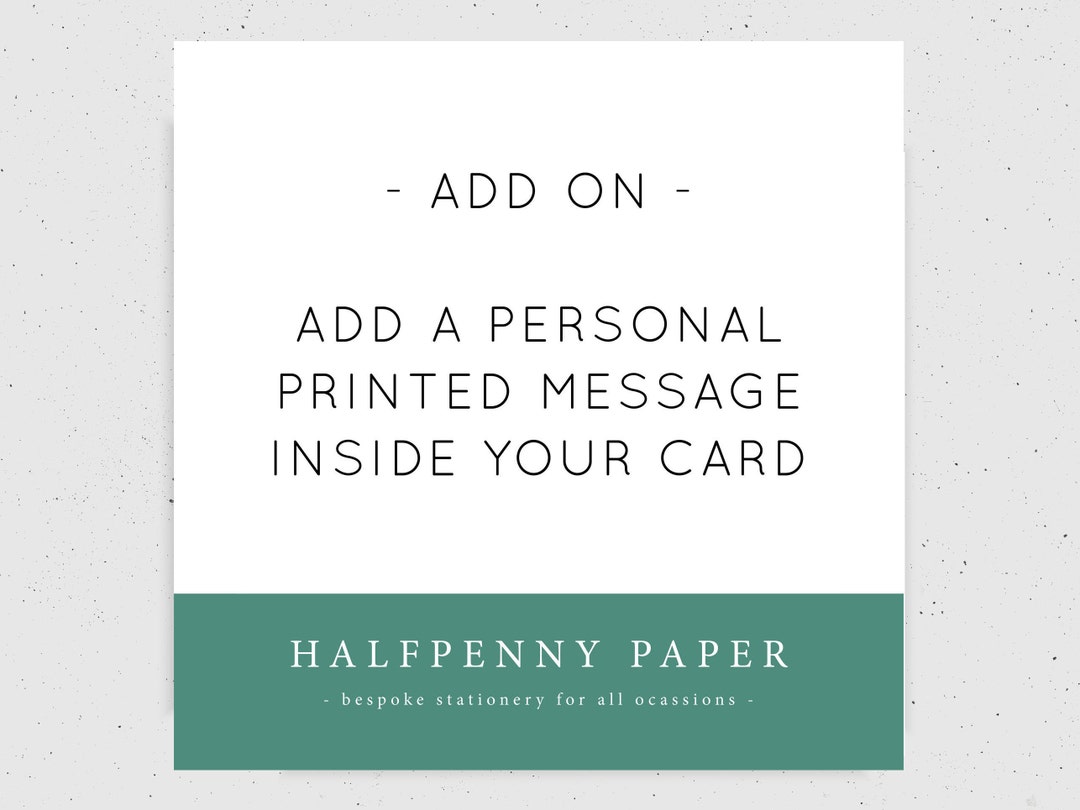 Add Personalised Printed Message Inside Your Card - Etsy UK