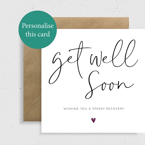 Personalised Get Well Soon - Etsy