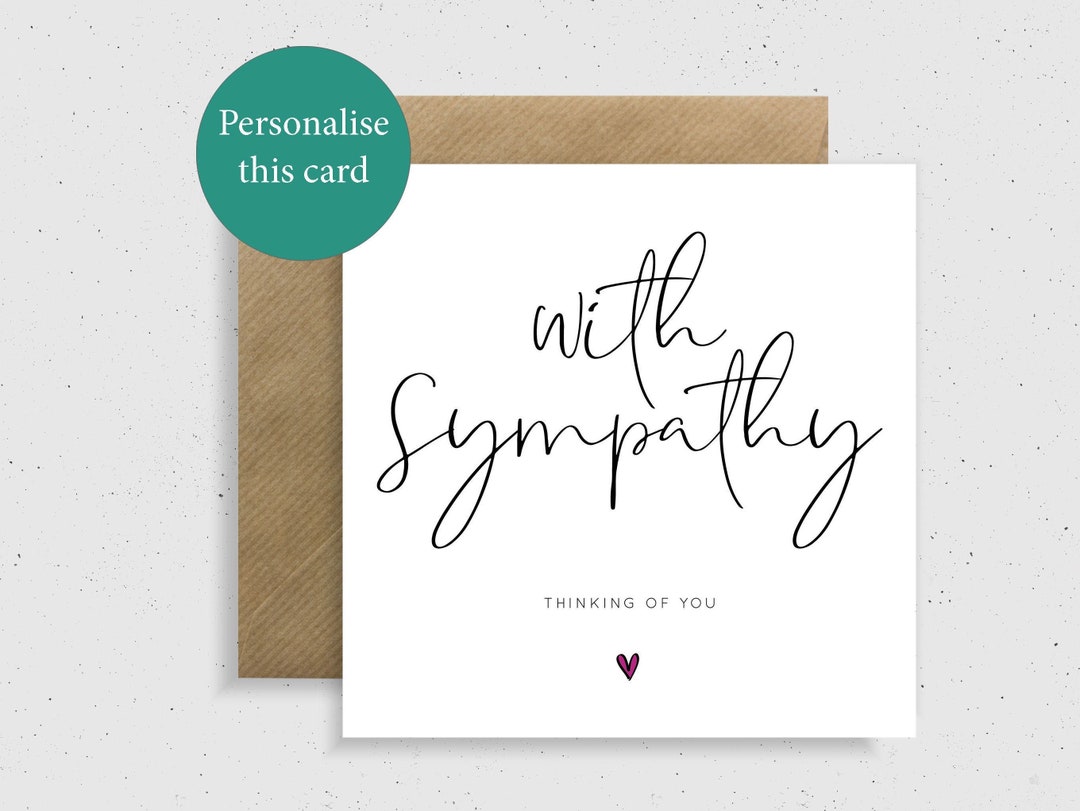 Sympathy Card for Condolence & Bereavement Premium, Simple ...