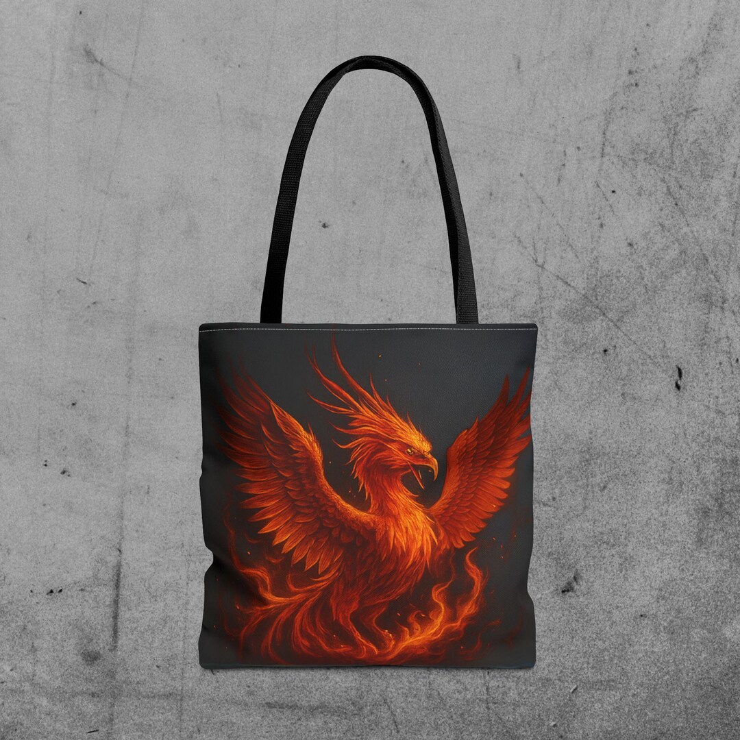 Phoenix Fire Tote Bag: Boho Chic Polyester Carryall - Etsy