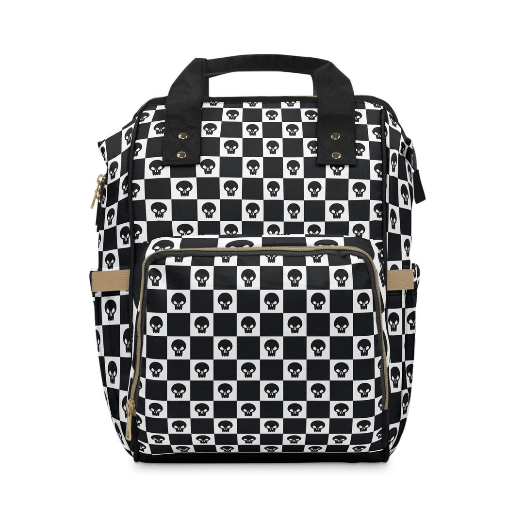 Skull Checkerboard Diaper Backpack: Goth Punk Baby Bag - Etsy