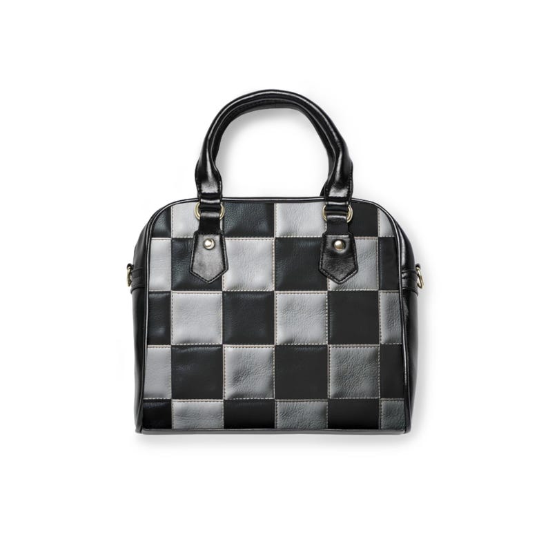 Checkered Shoulder Bag, Black White Handbag, Checkered Purse - Etsy