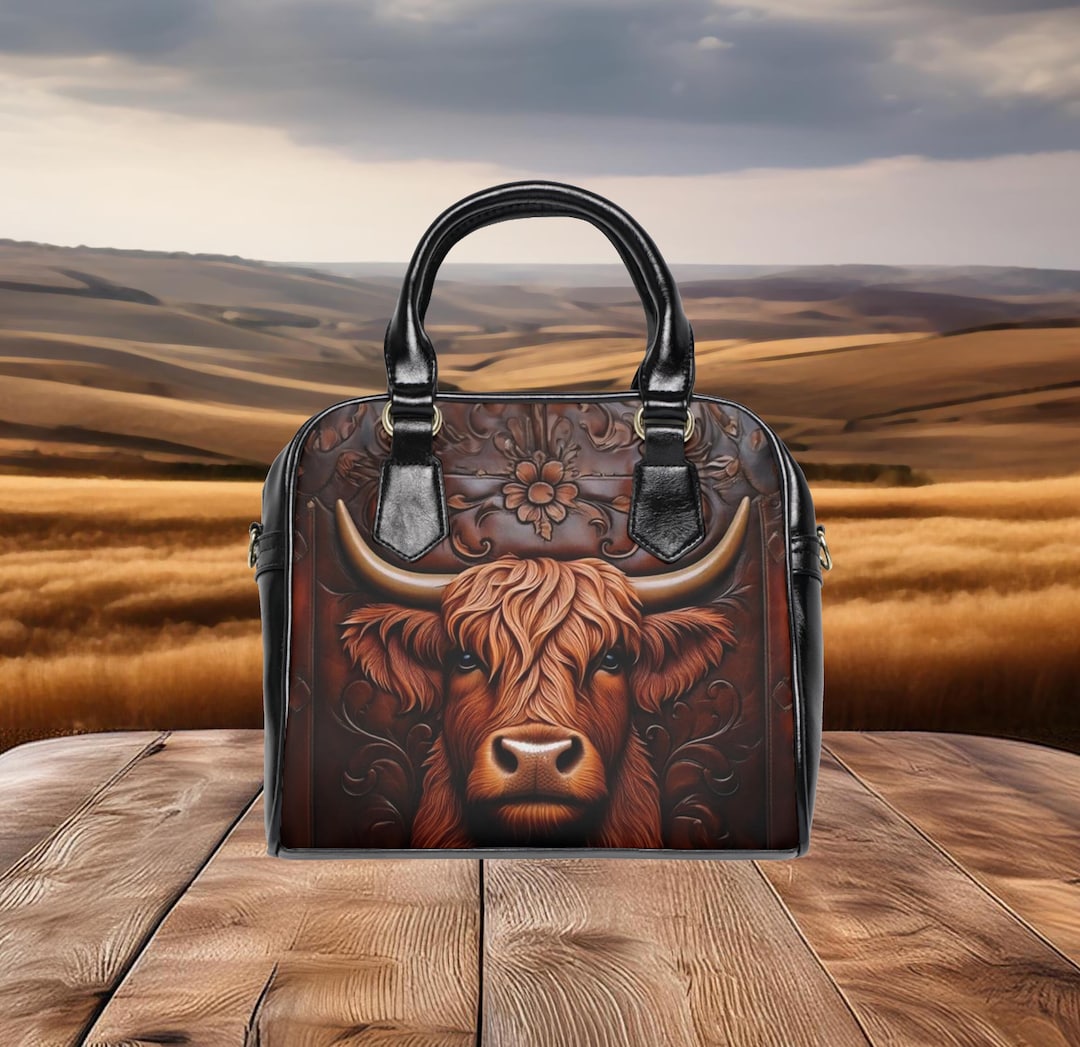 Highland Cow Shoulder Handbag - Stylish Purse for Animal Lovers ...