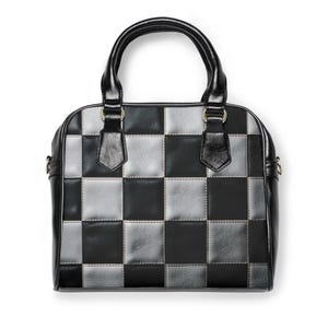 Checkered Shoulder Bag, Black White Handbag, Checkered Purse - Etsy