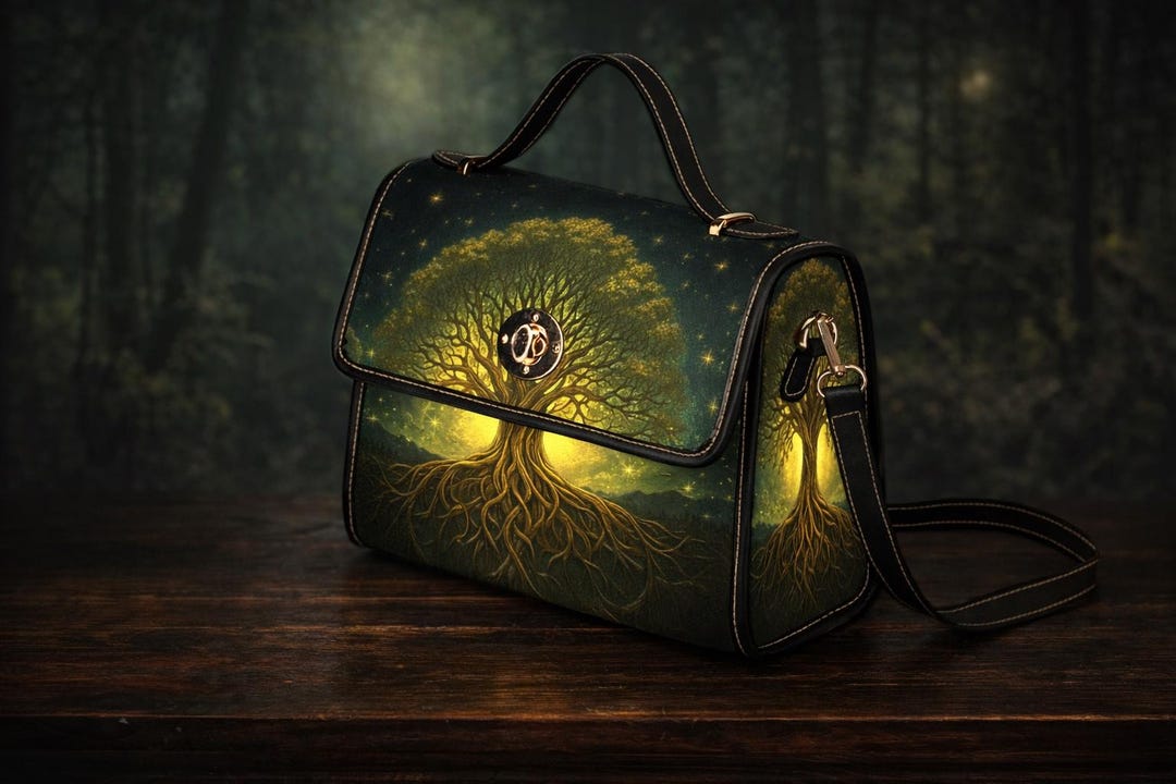 Celtic Tree of Life Shoulder Bag, Mystical Forest Satchel, Witchy Pagan ...