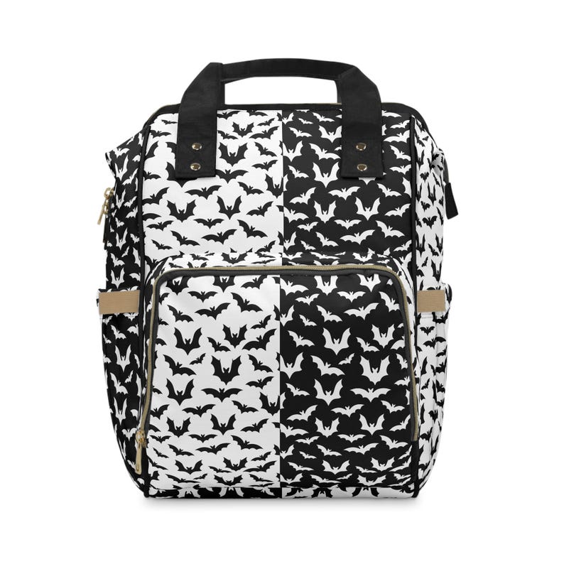 Gothic Bat Diaper Backpack, Black & White Nylon Baby Bag - Etsy