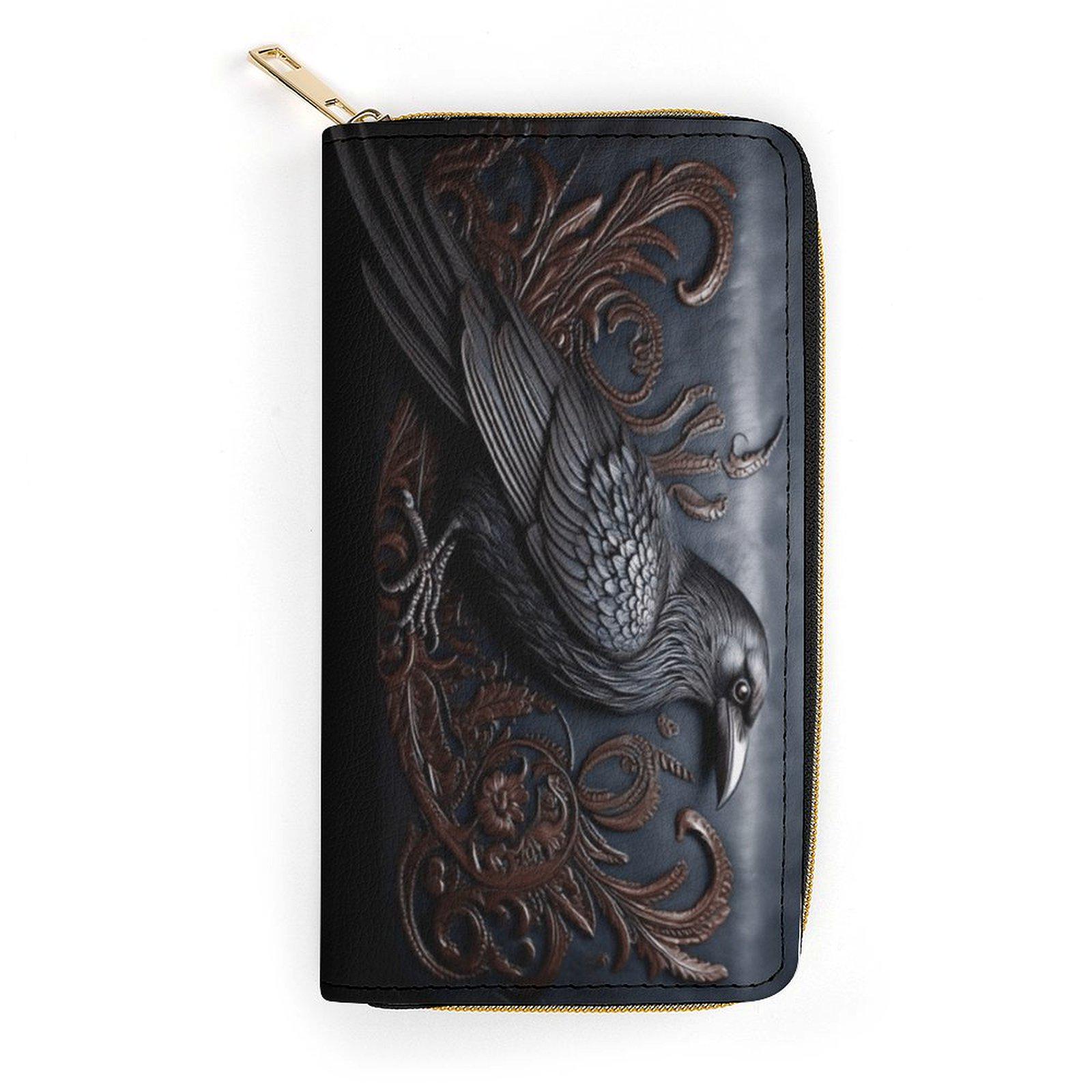 Gothic Crow Clutch Wallet: PU Leather Raven Wristlet - Etsy