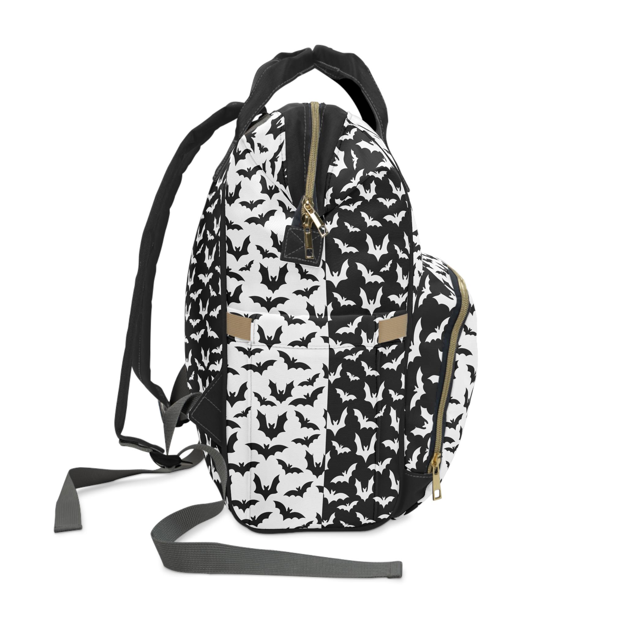 Gothic Bat Diaper Backpack, Black & White Nylon Baby Bag - Etsy