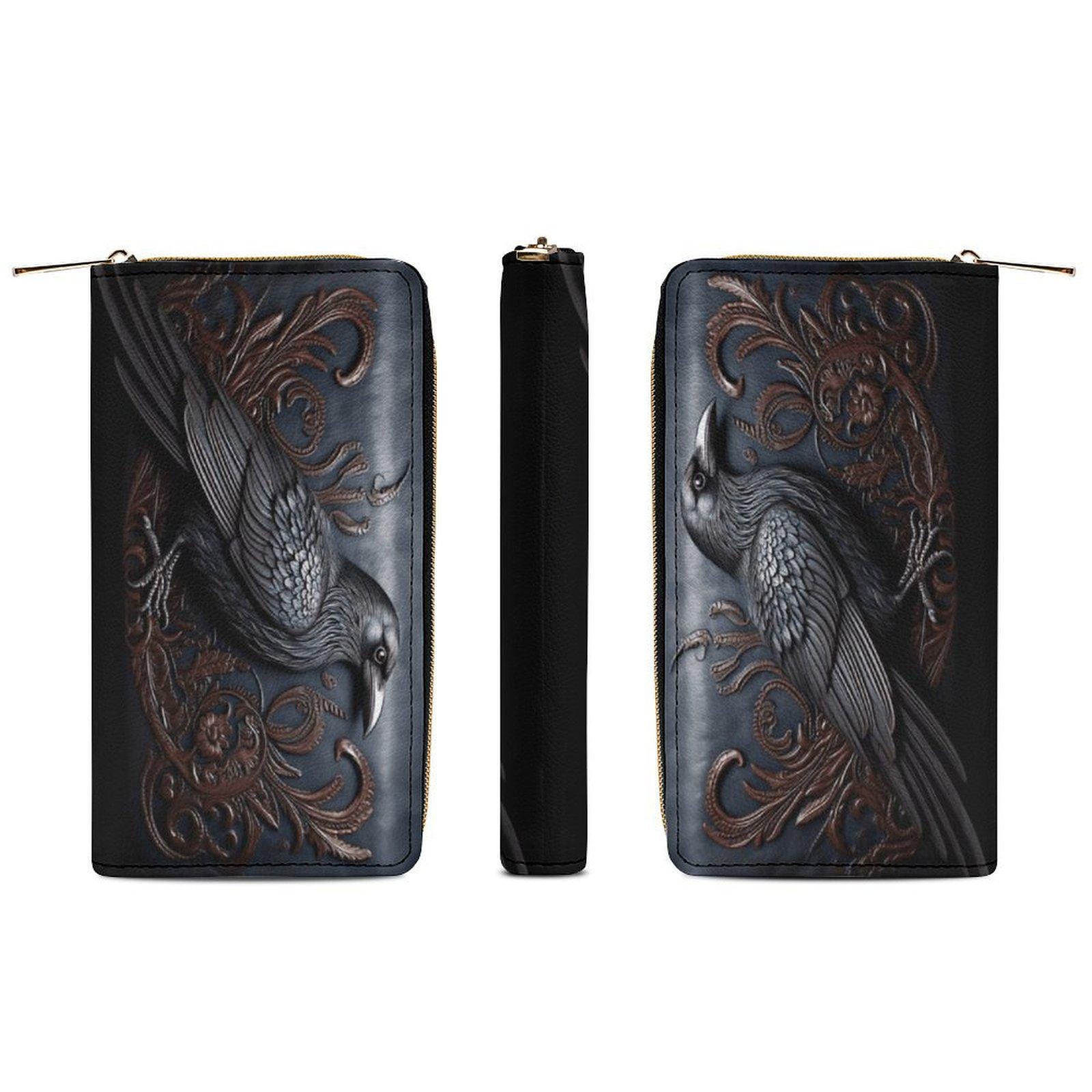 Gothic Crow Clutch Wallet: PU Leather Raven Wristlet - Etsy