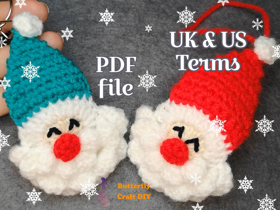 Crochet Santa Claus Face PDF Pattern Crochet Christmas, Crochet Pattern ...