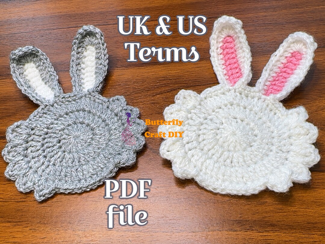 PDF File Crochet Bunny Coasters Pattern, Easy Crochet PDF Pattern for ...